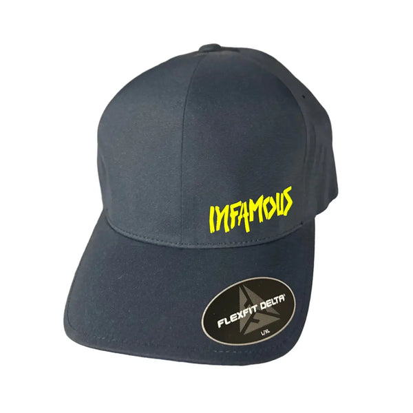Delta Seamless Hat - Navy (Volt Infamous Logo) - Infamous Paintball